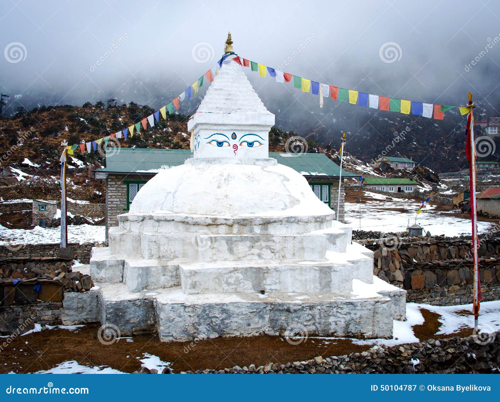 Buddhist Stupa in Khunde, Nepal Stock Image - Image of jungle, khunde ...