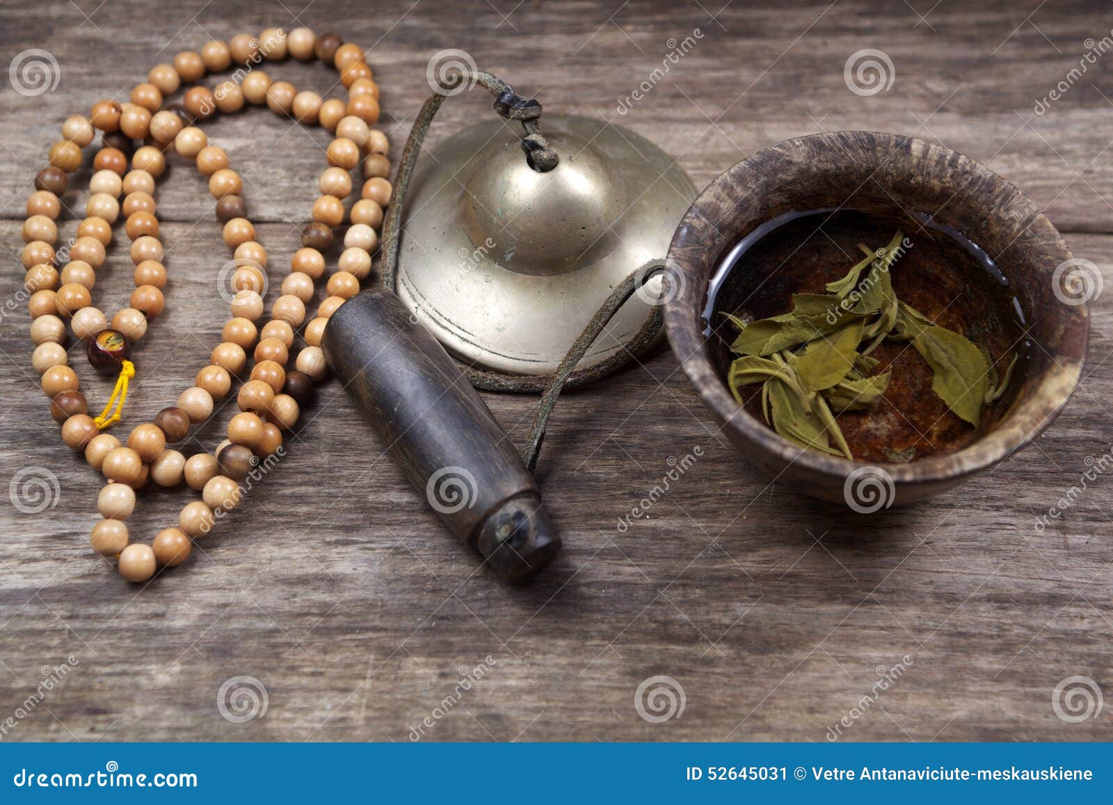 Buddhist Supplies with Cup of Zen Tea Stock Image - Image of drink ...