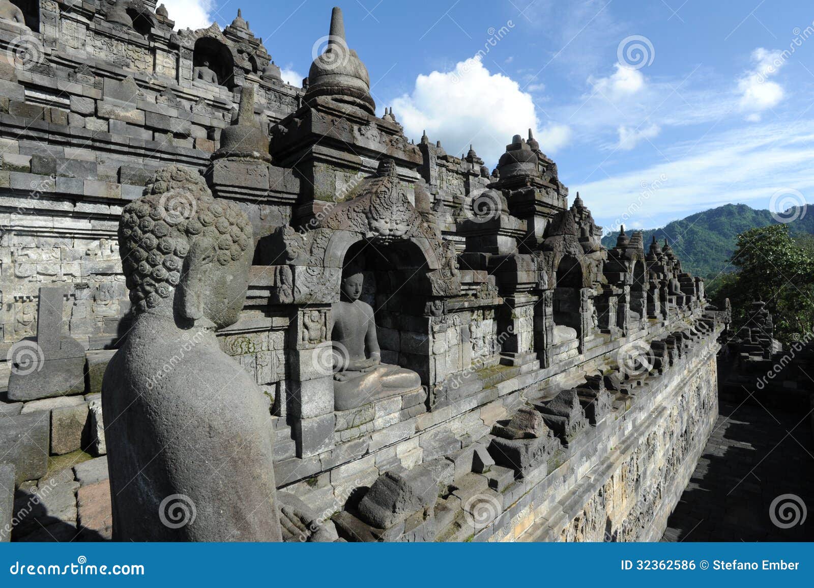 Buddhist Temple of Borobudur on the Island of Java Stock Photo - Image ...