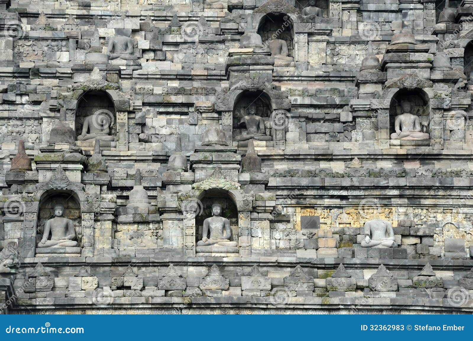 Buddhist Temple of Borobudur on the Island of Java Stock Image - Image ...