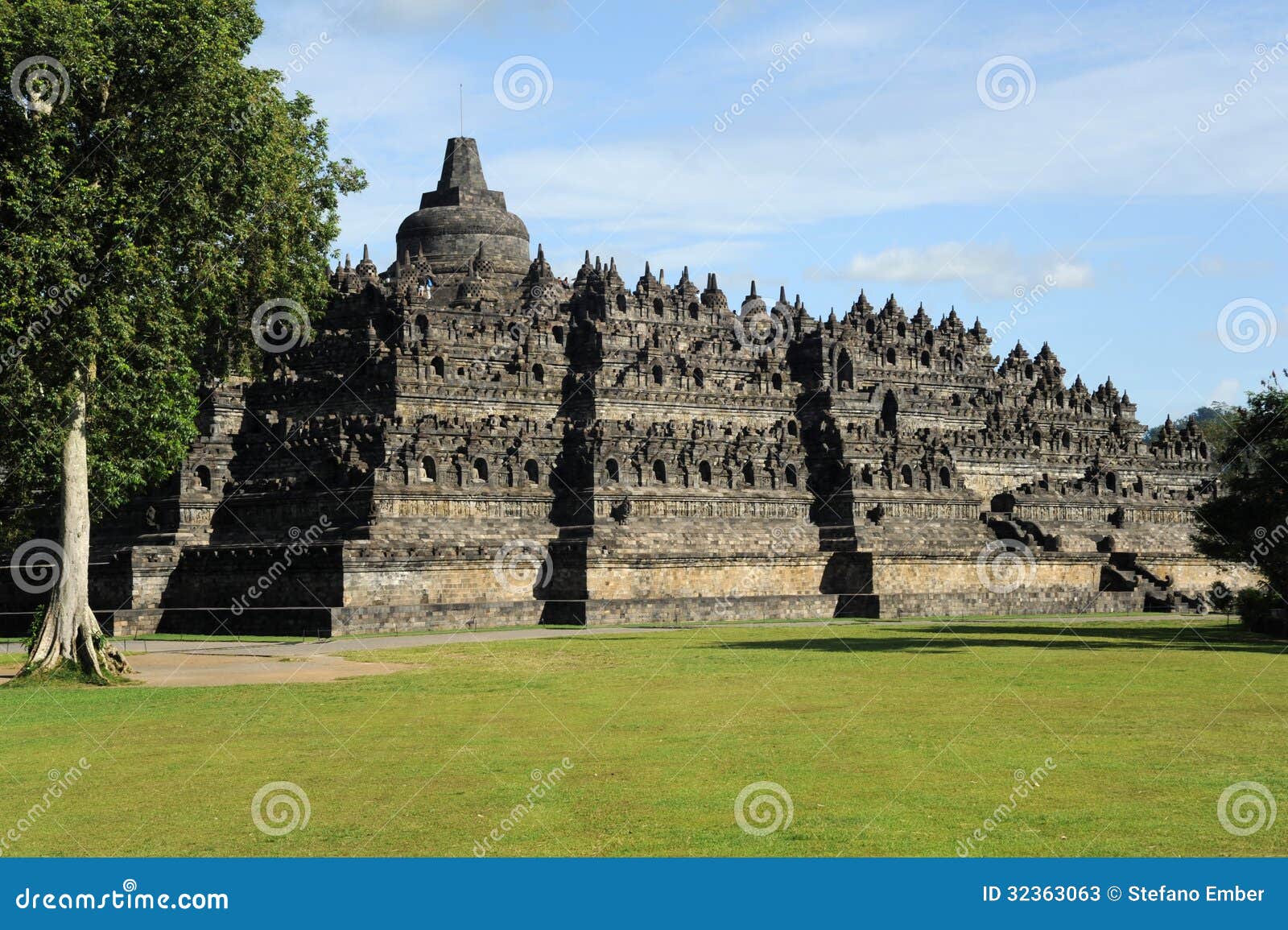 Buddhist Temple of Borobudur on the Island of Java Stock Image - Image ...