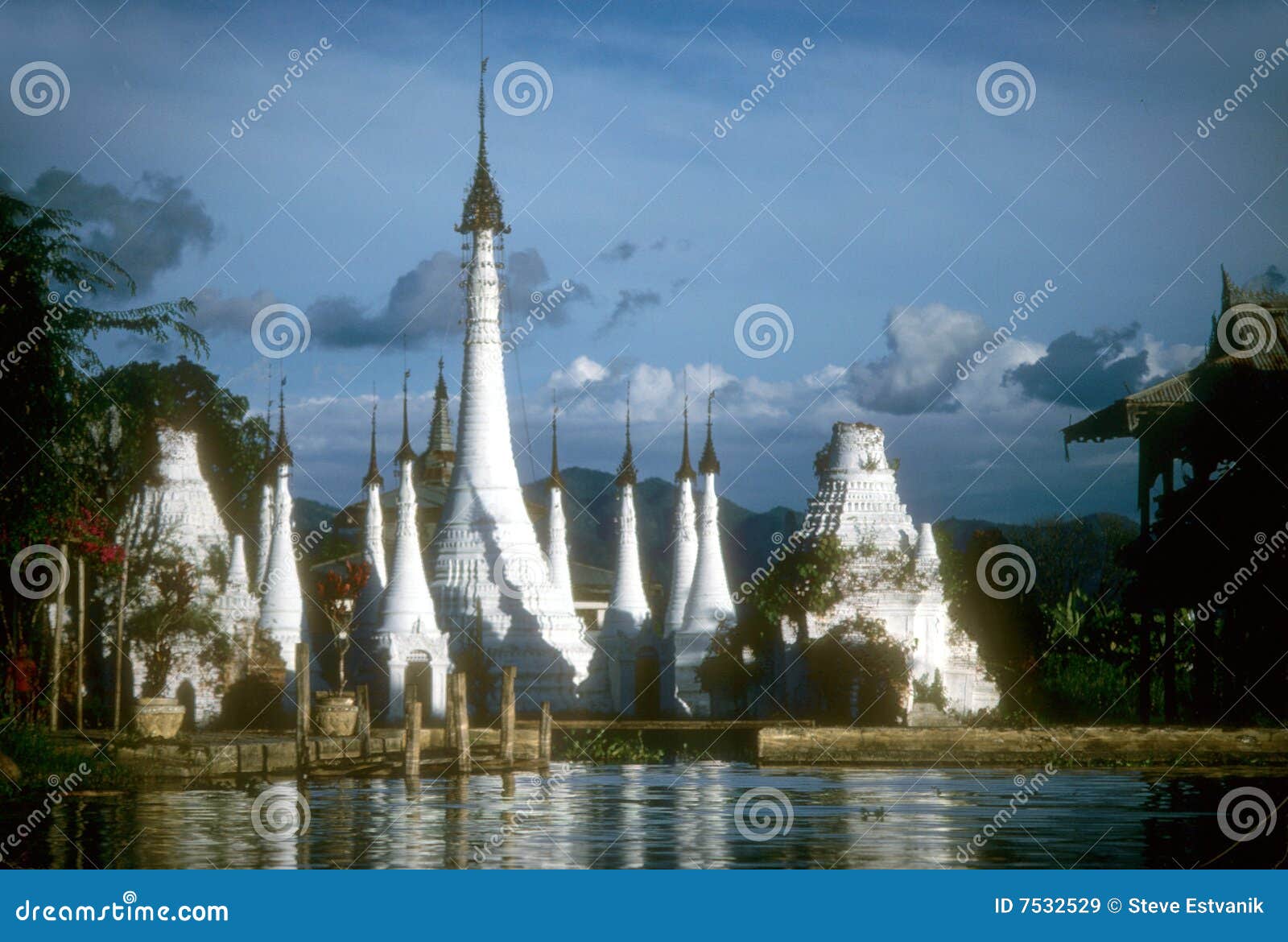 Buddhist Temple, Built on Inle Lake Stock Image - Image of steps ...