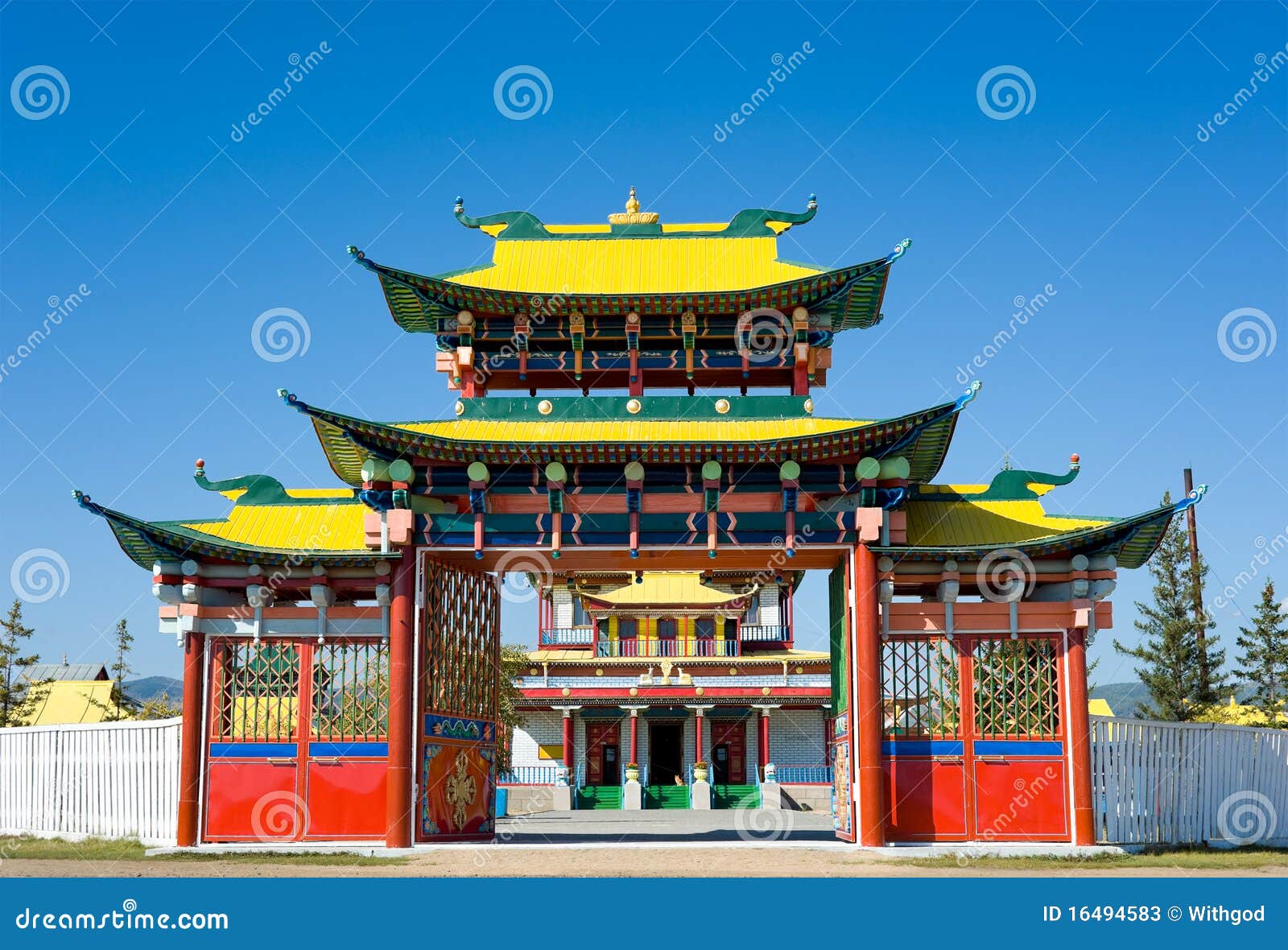 Buddhist temple gate stock image. Image of green, golden - 16494583