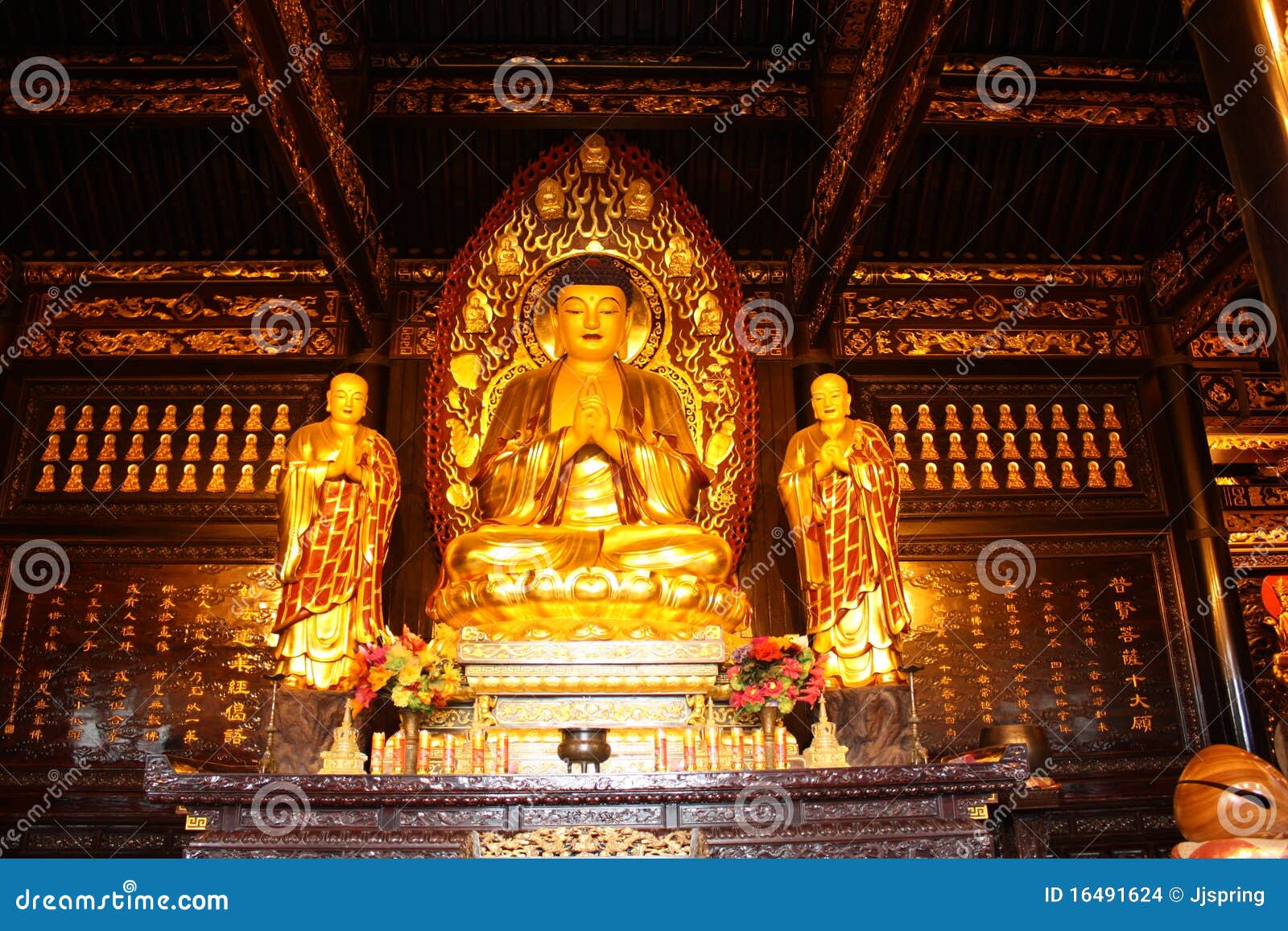Buddhist Temple. Golden Statue Of Buddha. Stock Photo - Image of buddha ...