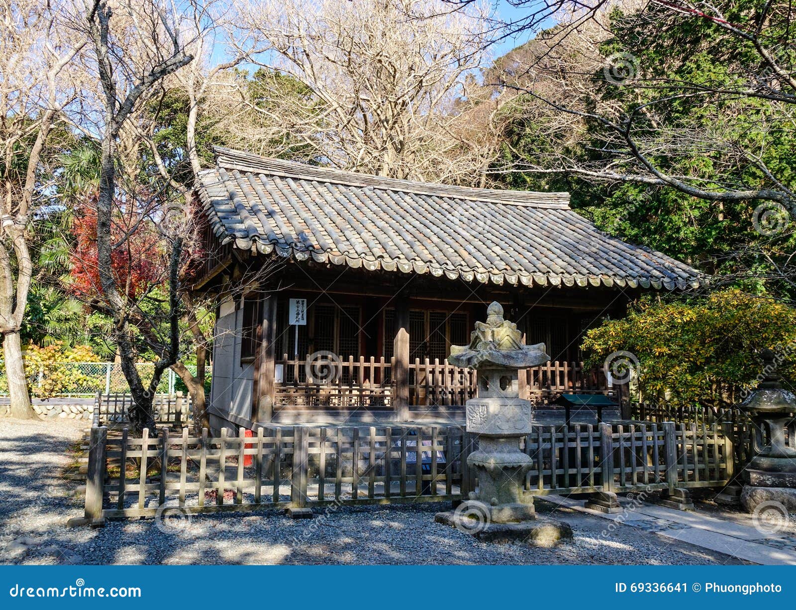 The Buddhist Temple with Green Trees in Kamakura, Japan Editorial Photo ...