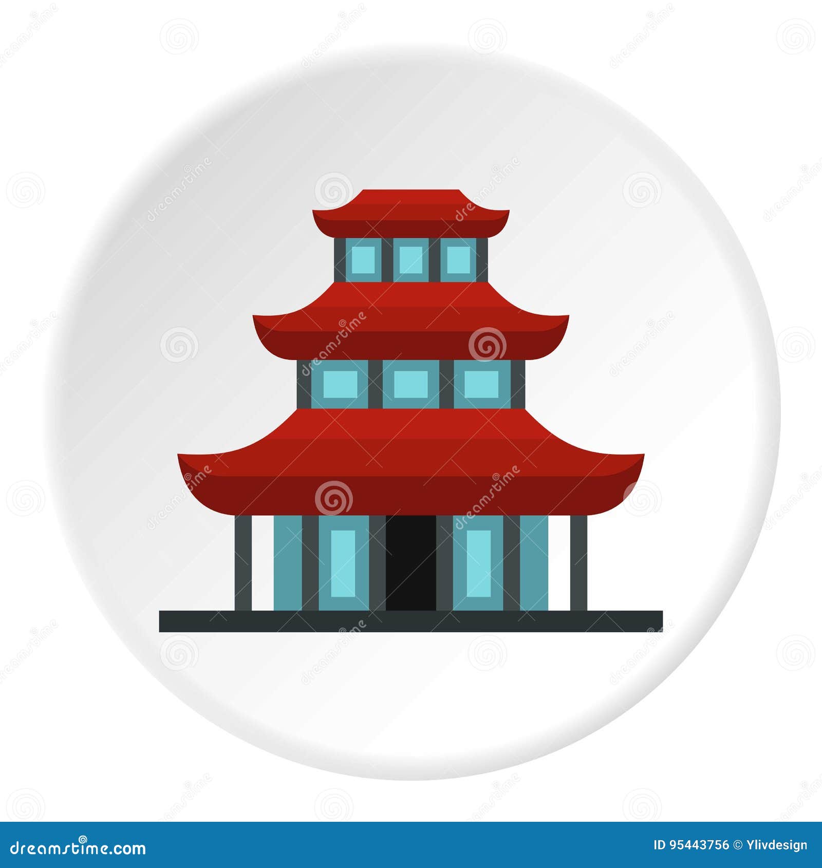 Buddhist Temple Icon Circle Stock Vector - Illustration of beautiful ...