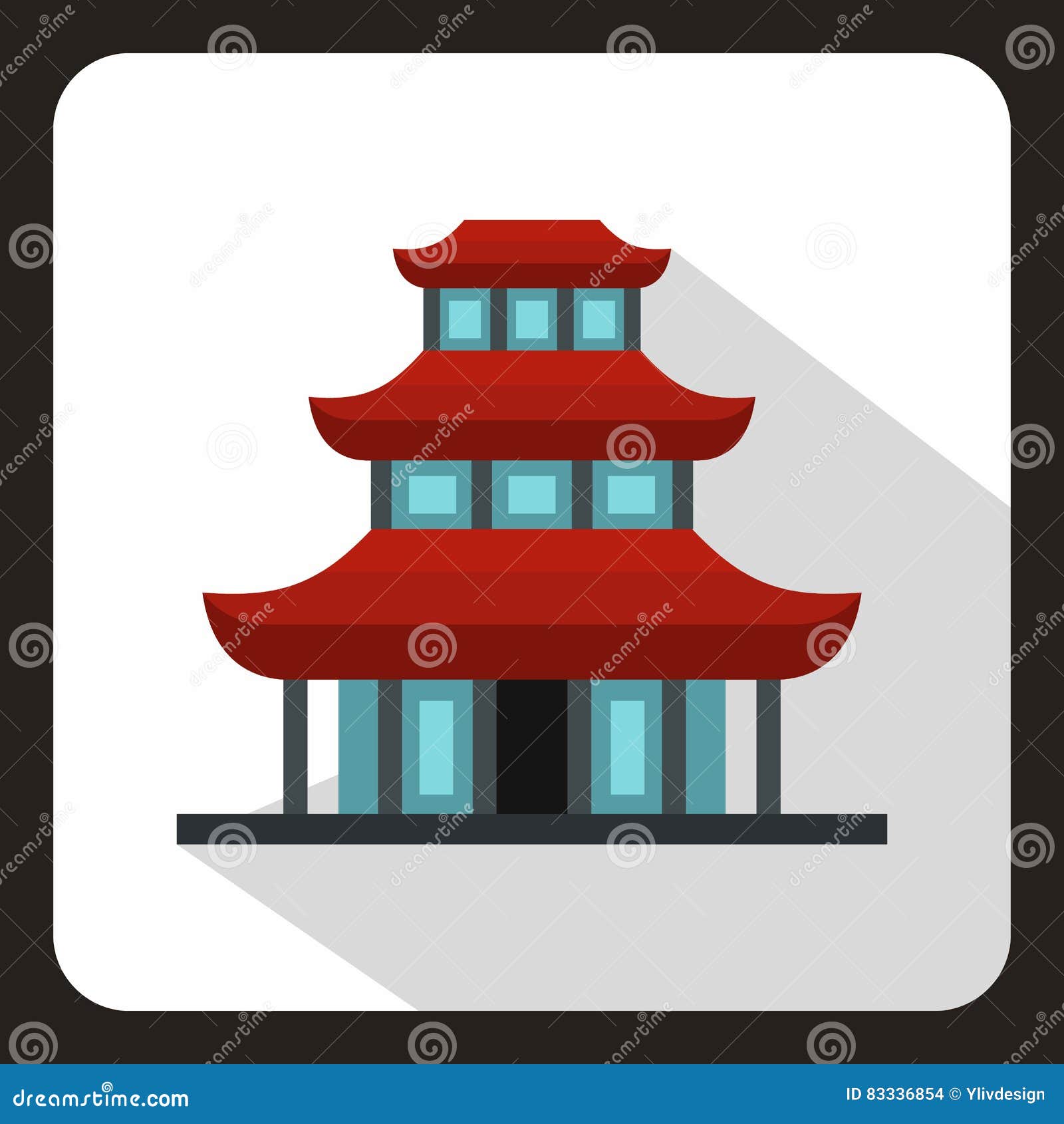 Buddhist Temple Icon, Flat Style Stock Vector - Illustration of holy ...