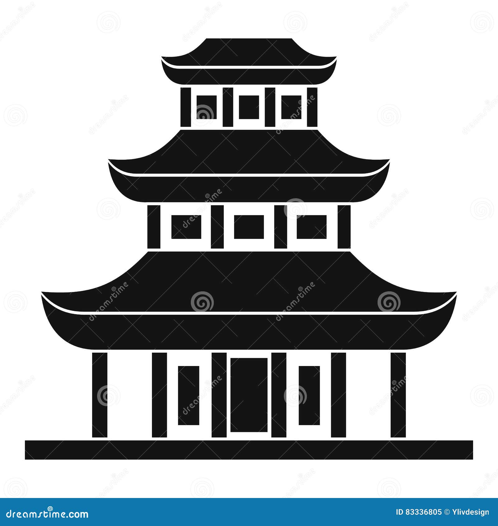 Buddhist Temple Icon in Simple Style Stock Vector - Illustration of ...