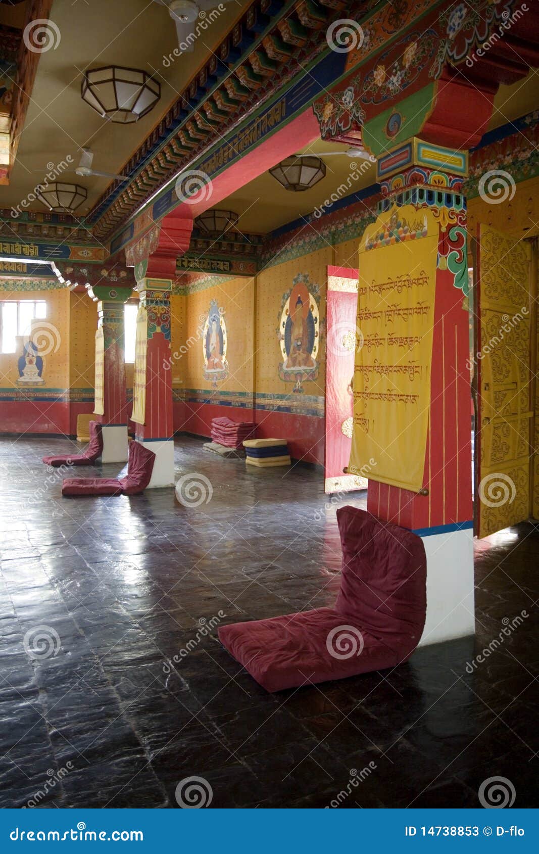 Buddhist temple interior stock image. Image of heaven - 14738853