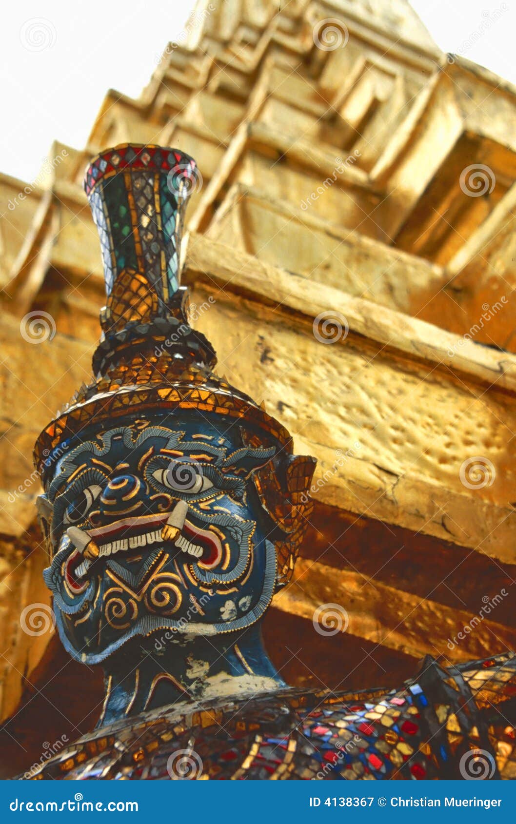 Buddhist Temple Keeper Statue Stock Image - Image of vacation, asia ...