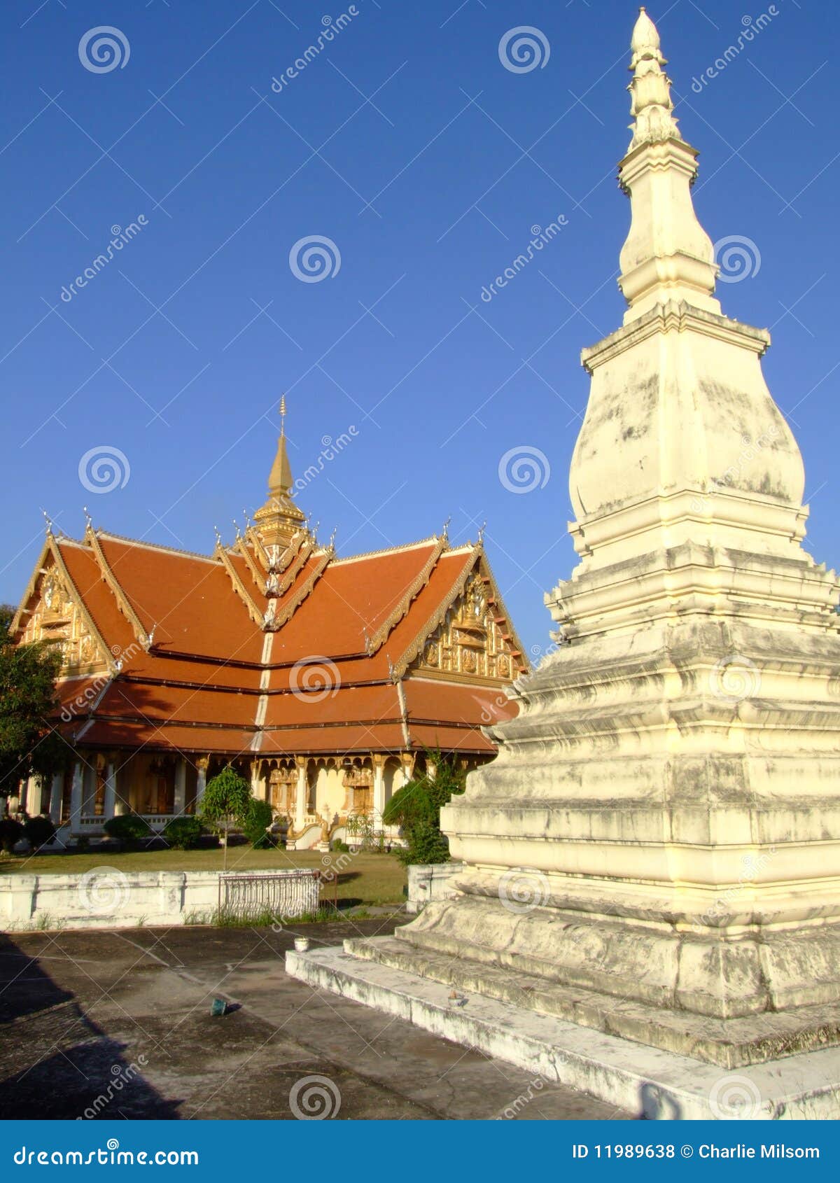 Buddhist temple, Laos. stock photo. Image of exotic, southeast - 11989638