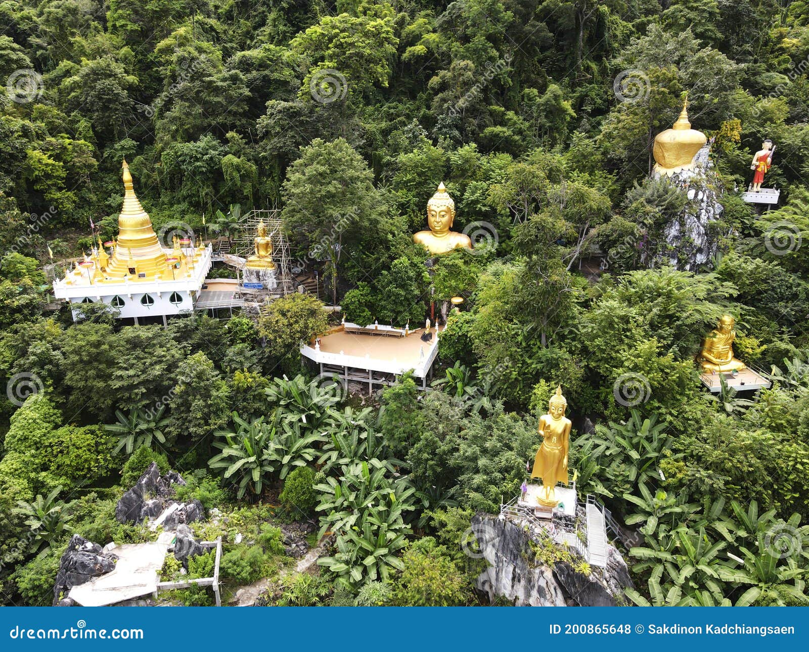 Buddhist Temple in the Middle of the Forest Stock Photo - Image of ...