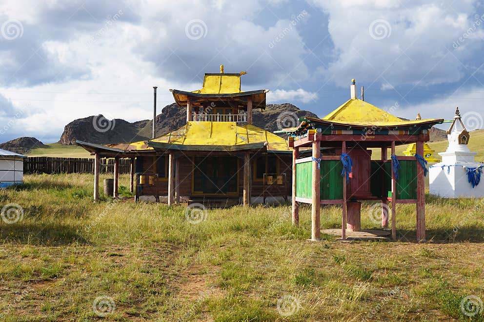 Buddhist Temple in Mongolia Stock Image - Image of isolation ...
