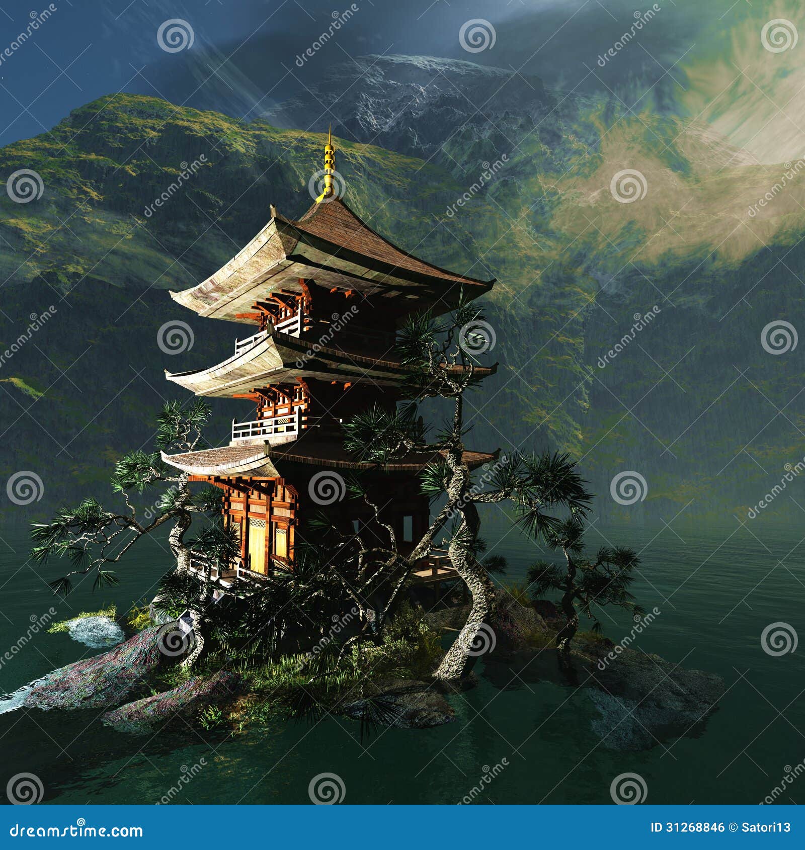 Buddhist Zen Temple Royalty-Free Stock Photography | CartoonDealer.com ...