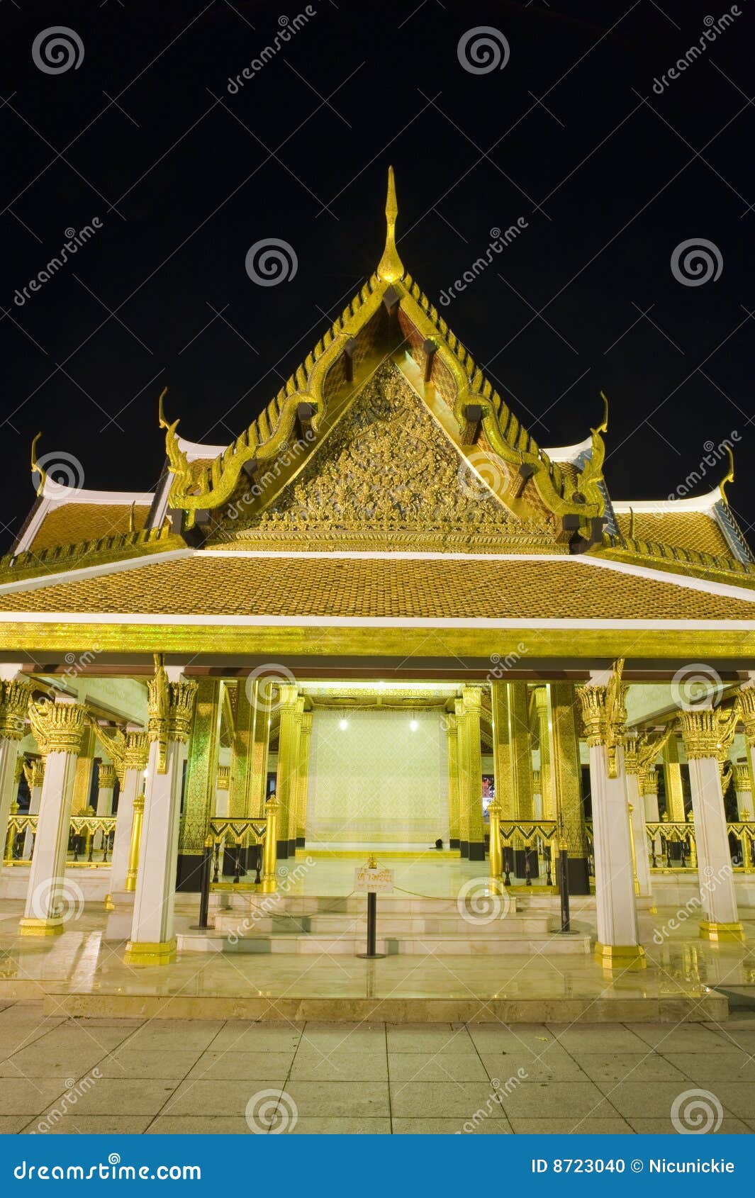Buddhist temple at night stock photo. Image of colorful - 8723040