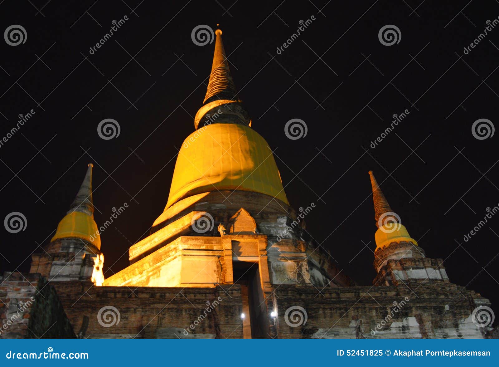 Buddhist Temple on the Night Stock Image - Image of ancient, temple ...