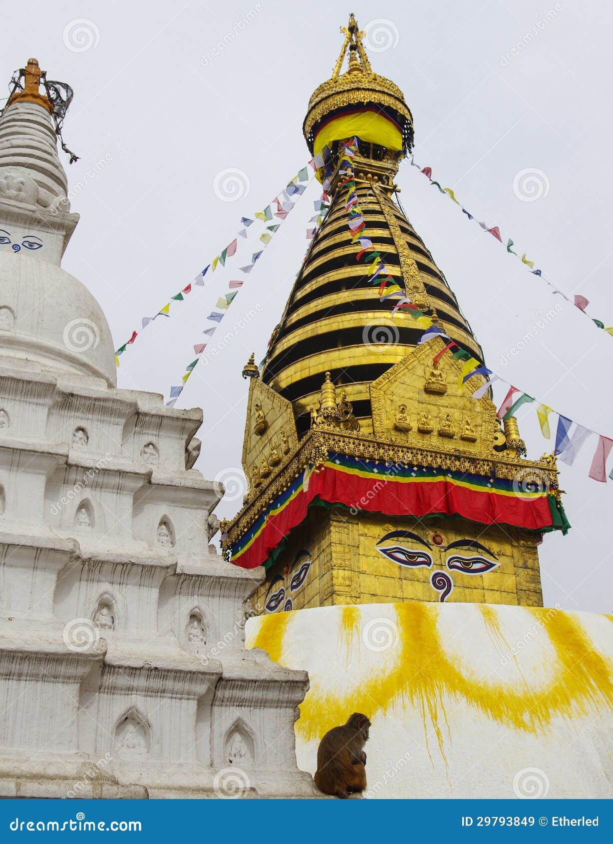 Swayambhunath Temple stock image. Image of monkey, monk - 29793849