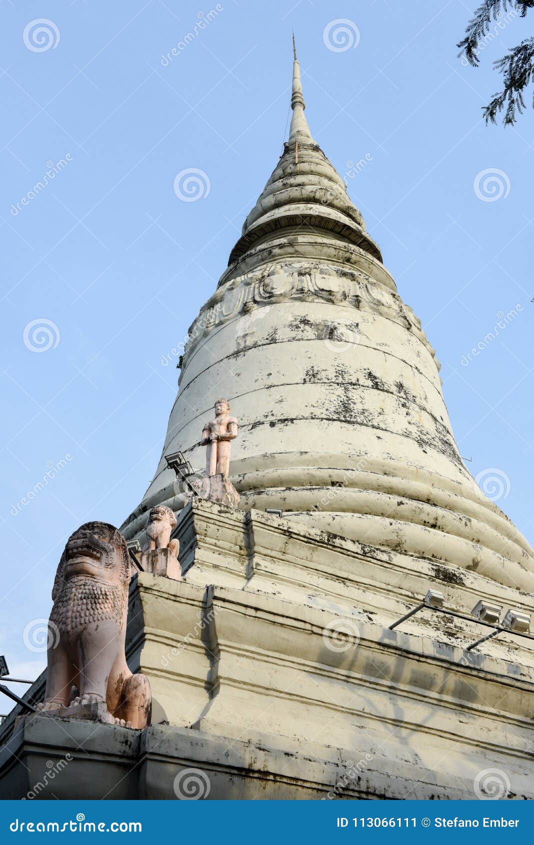 Buddhist Temple of Wat Phnom at Phnom Penh, Cambodia Stock Image ...
