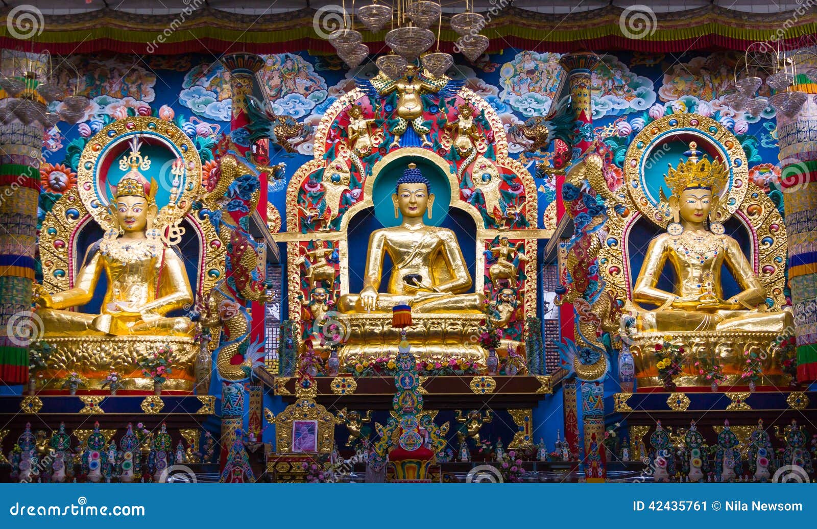 Buddhist Trinity stock image. Image of portrait, gautama - 42435761