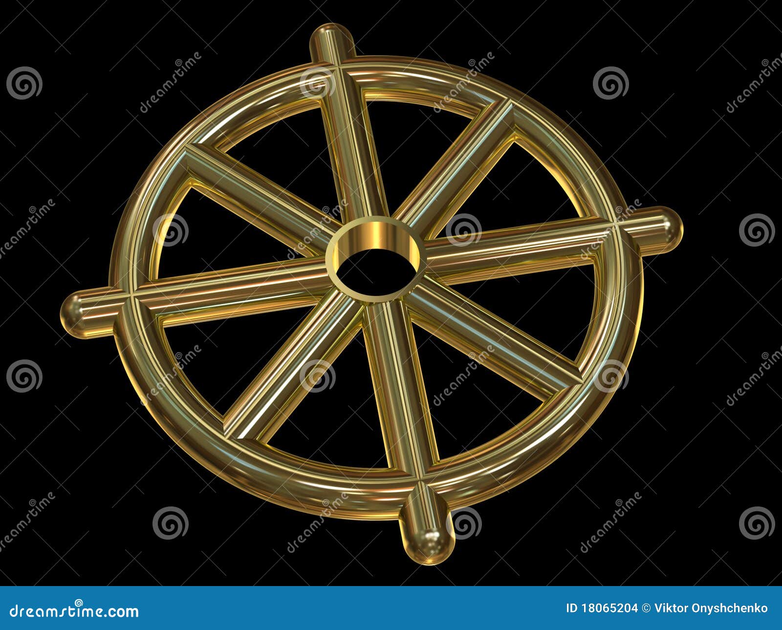 Buddhist Wheel Symbol (Dharmachakra) Stock Illustration - Illustration ...