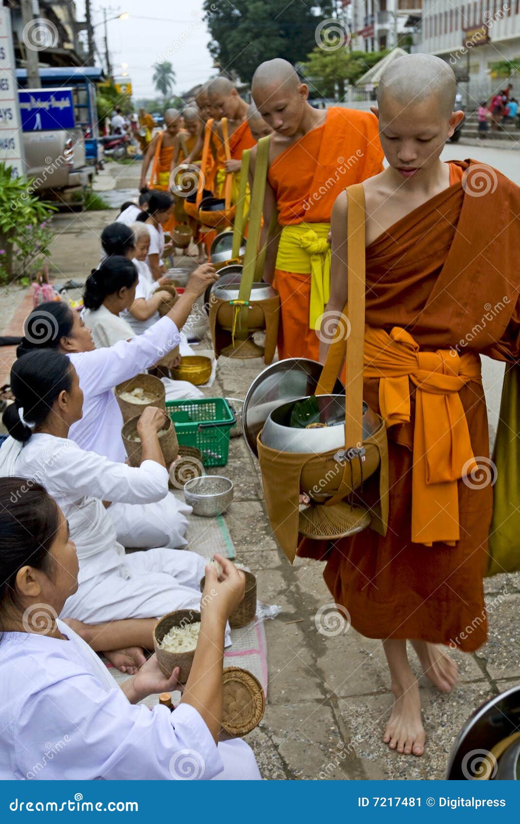 Buddhistic Monks in Luang Prabang, Laos Editorial Photo - Image of ...