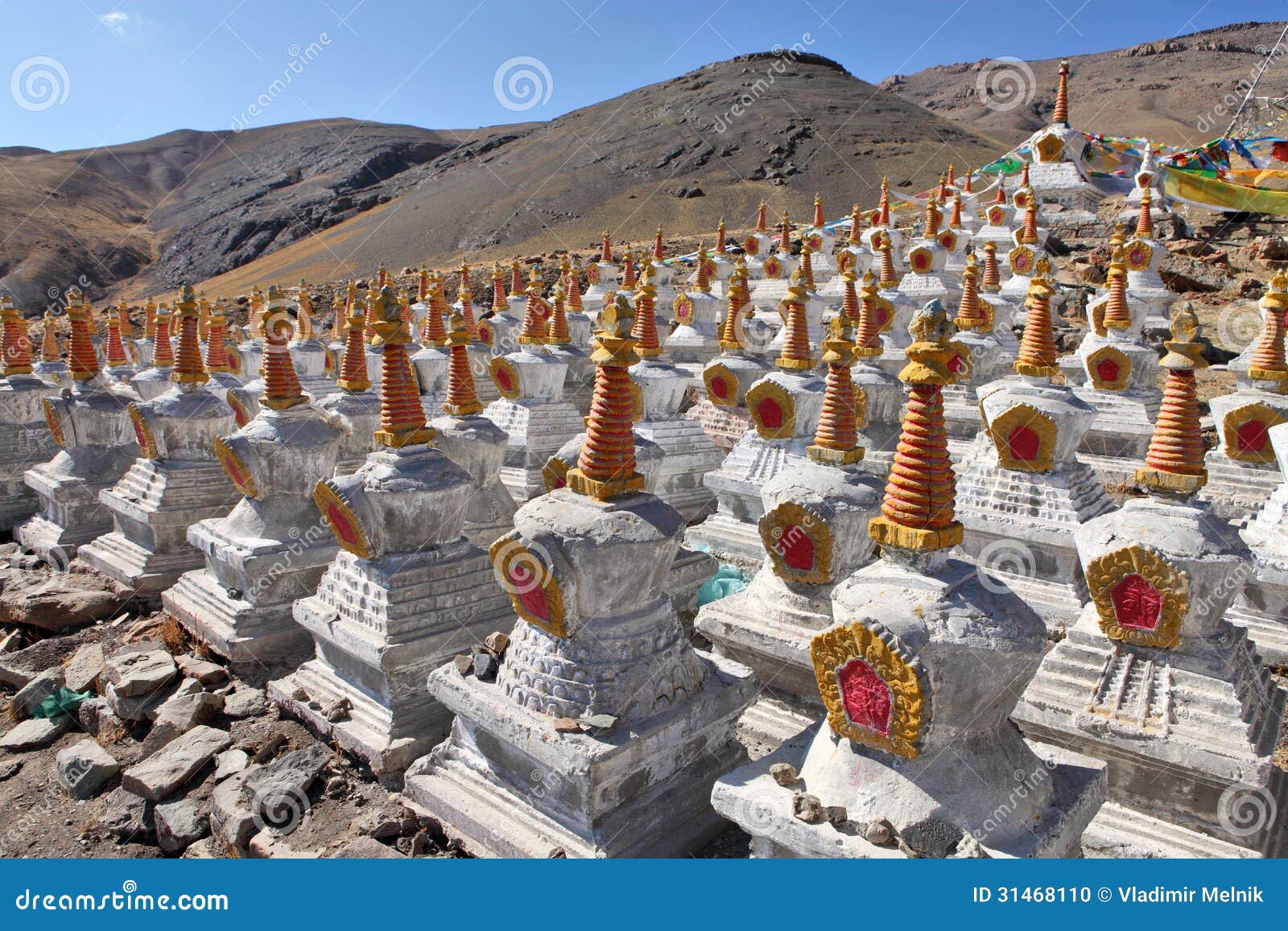 Buddhistic stupas stock photo. Image of ladakh, landscape - 31468110