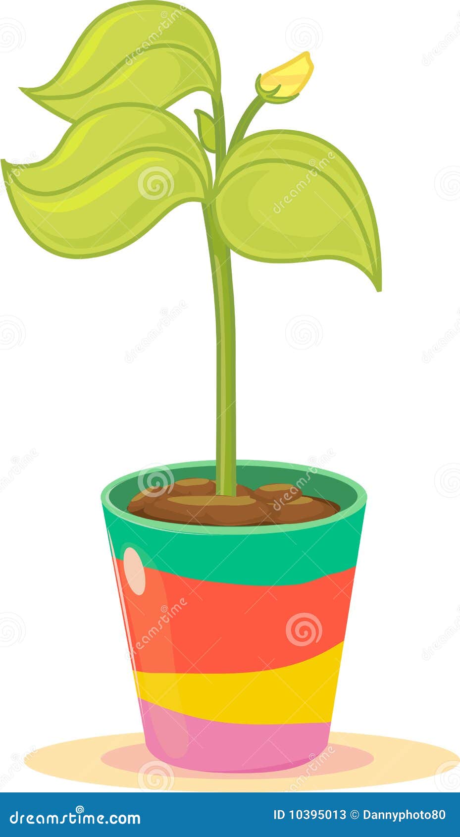A Plant With Budding Flower Vector Illustration | CartoonDealer.com ...