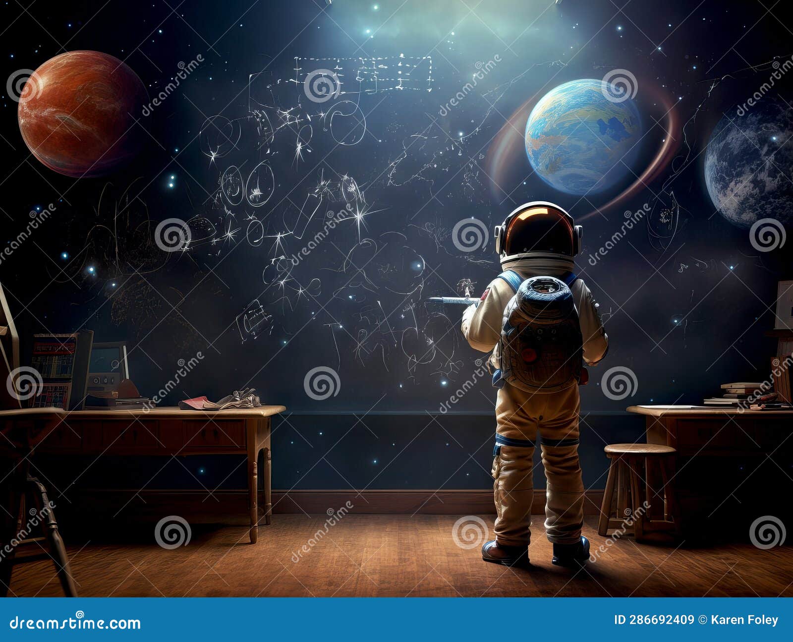 Budding Astronaut stock illustration. Illustration of school - 286692409