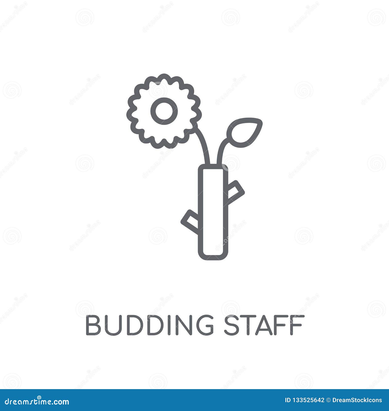 Budding Staff Linear Icon. Modern Outline Budding Staff Logo Con Vector ...