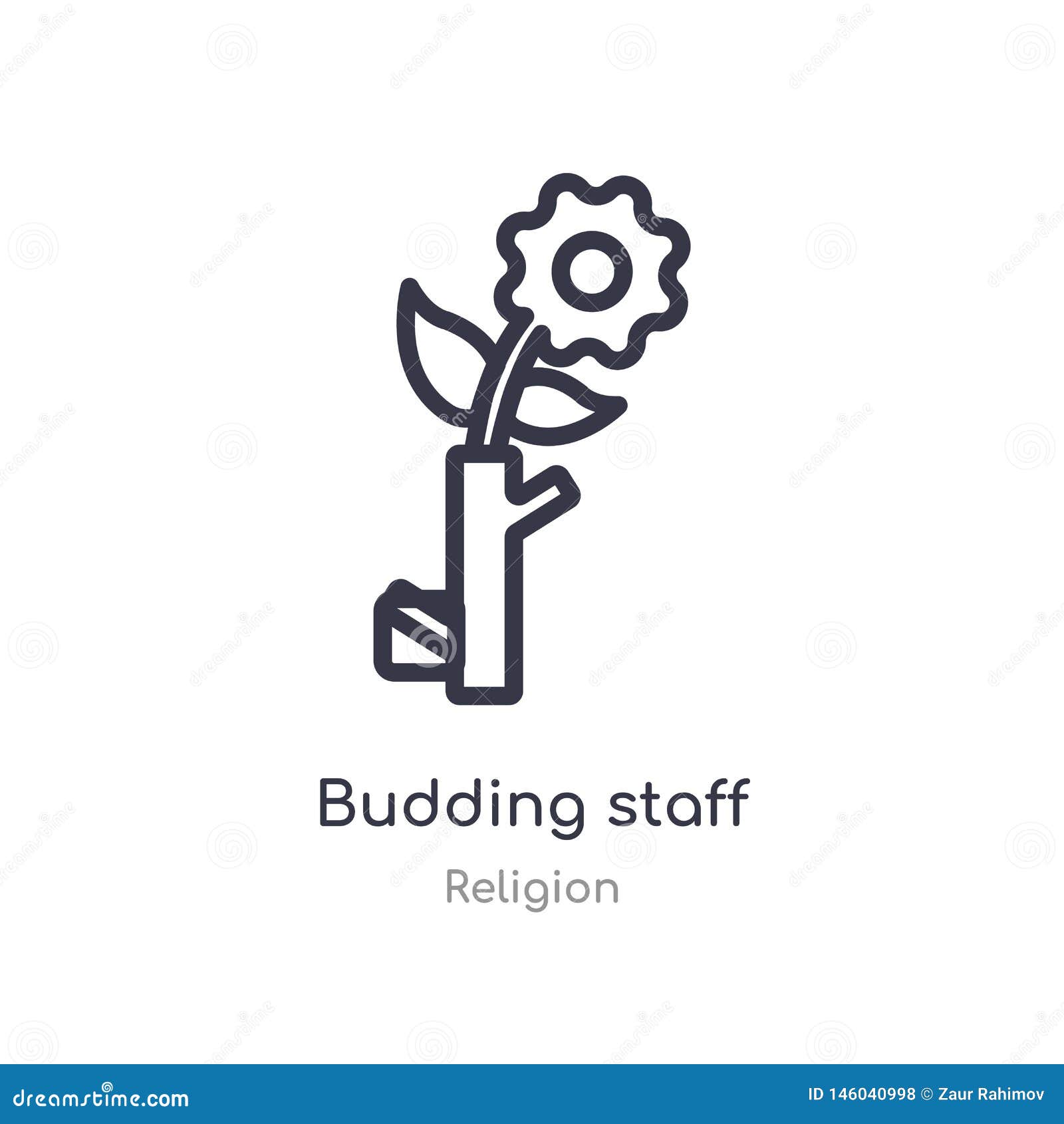 Budding Staff Linear Icon. Modern Outline Budding Staff Logo Con Vector ...