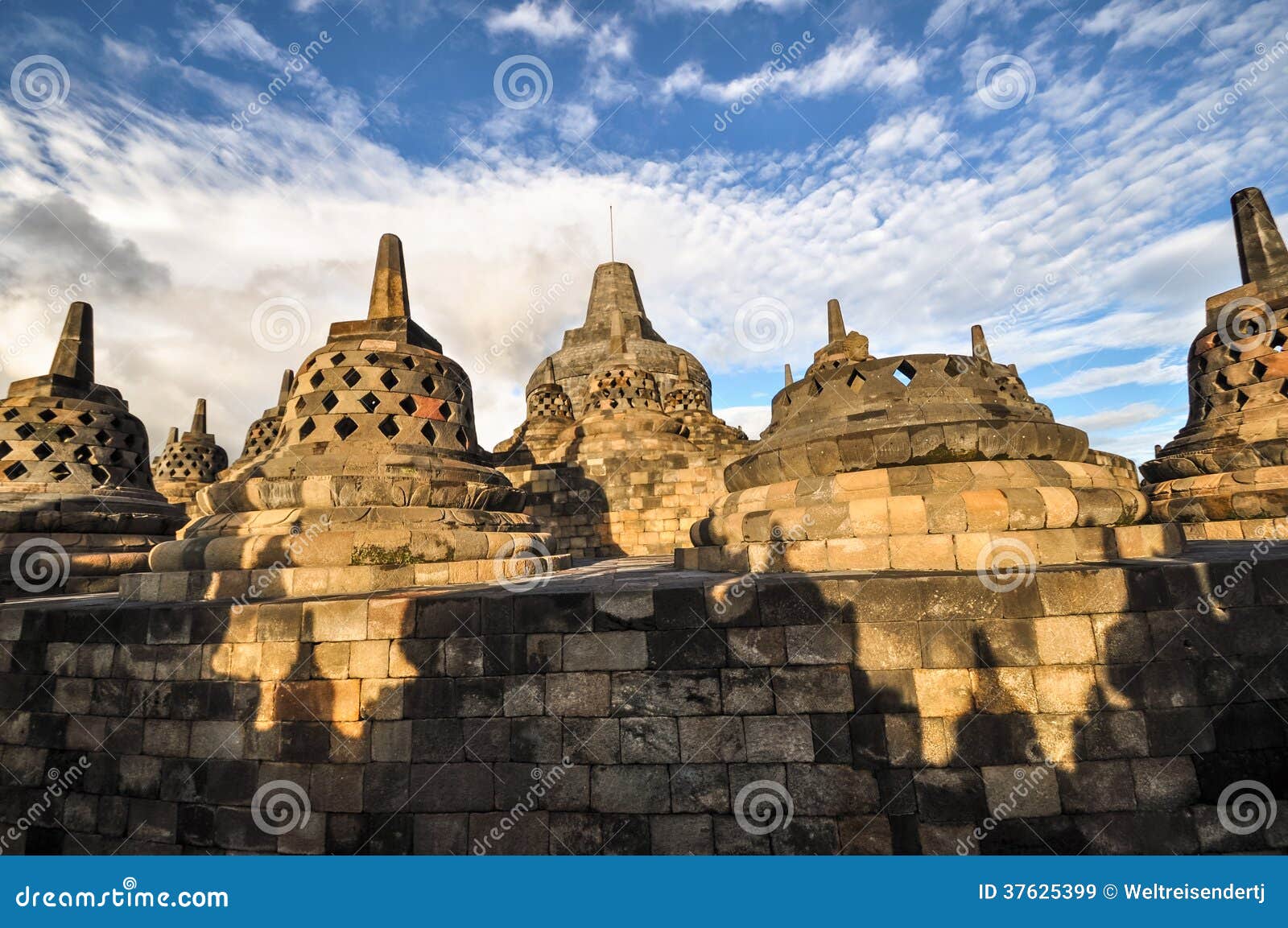 Buddist Temple Borobudur Stupa Complex in Yogjakarta in Java Stock ...