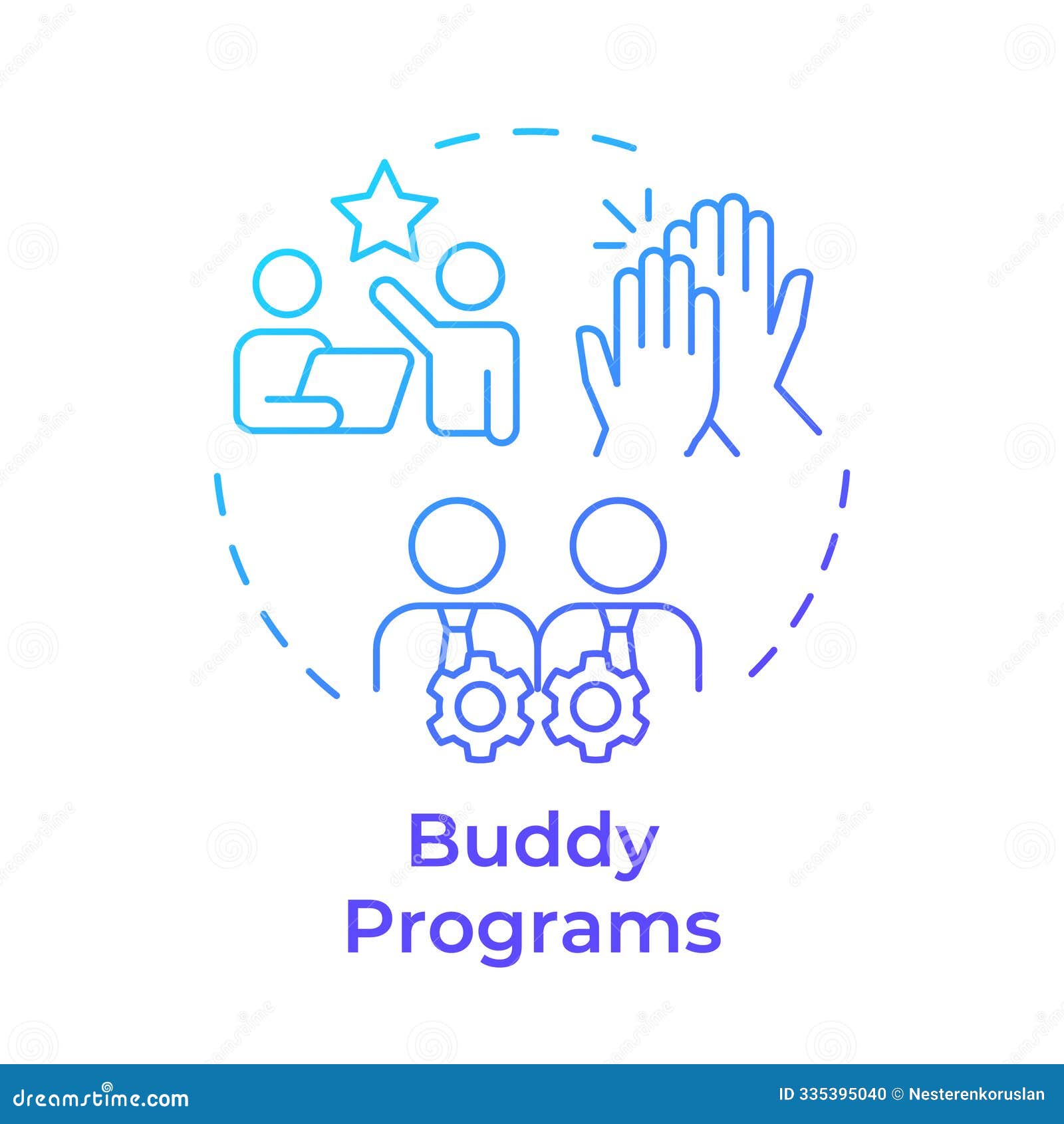 Buddy Program Blue Gradient Concept Icon Stock Illustration ...