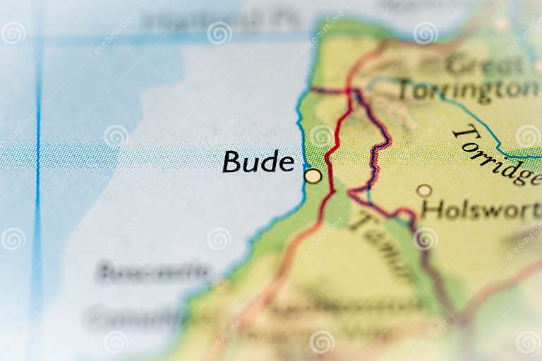 Bude, England Highlighted on a World Map Stock Image - Image of ...