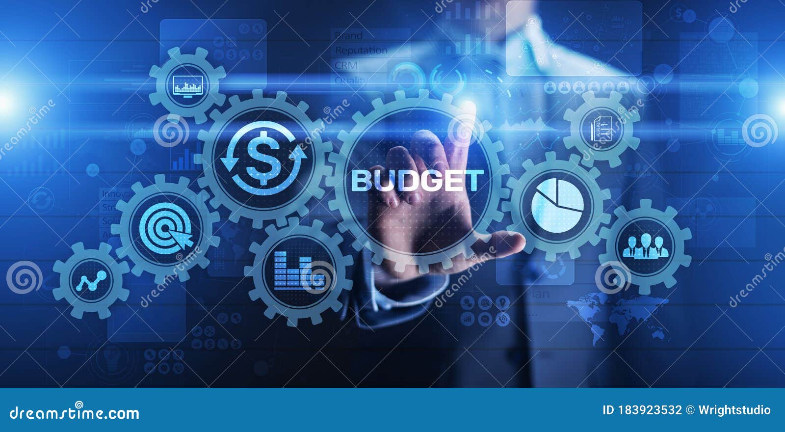 Budget Accounting Financial Technology Concept on Virtual Screen. Stock ...