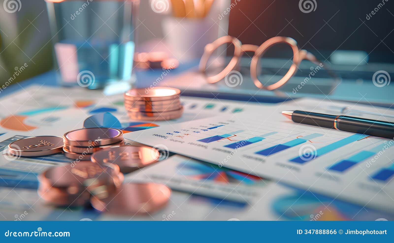 Budget Analysis Spreadsheet Financial Charts Stock Illustration ...