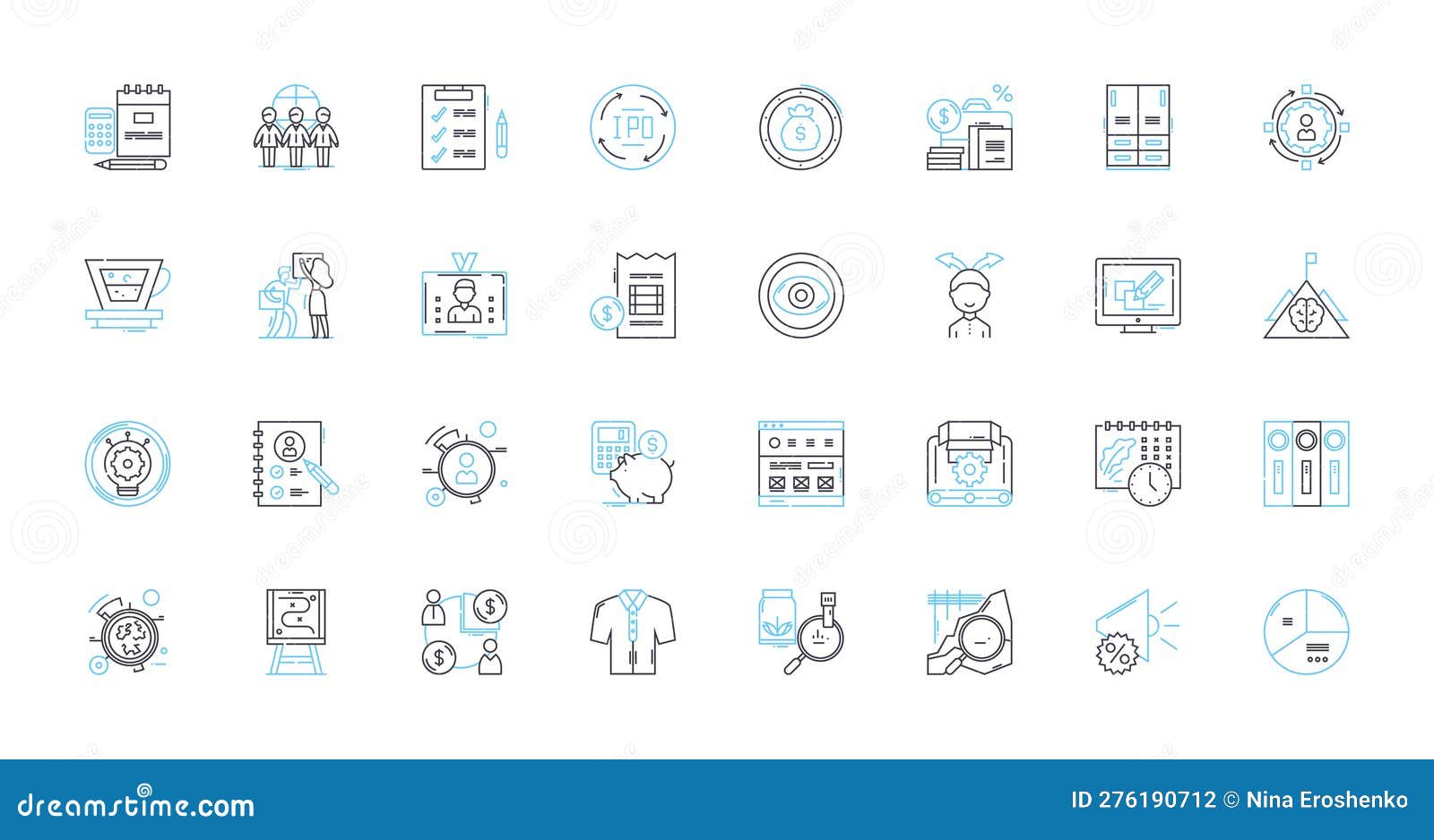Budget Analysts Linear Icons Set. Forecasting, Budgeting, Financial ...