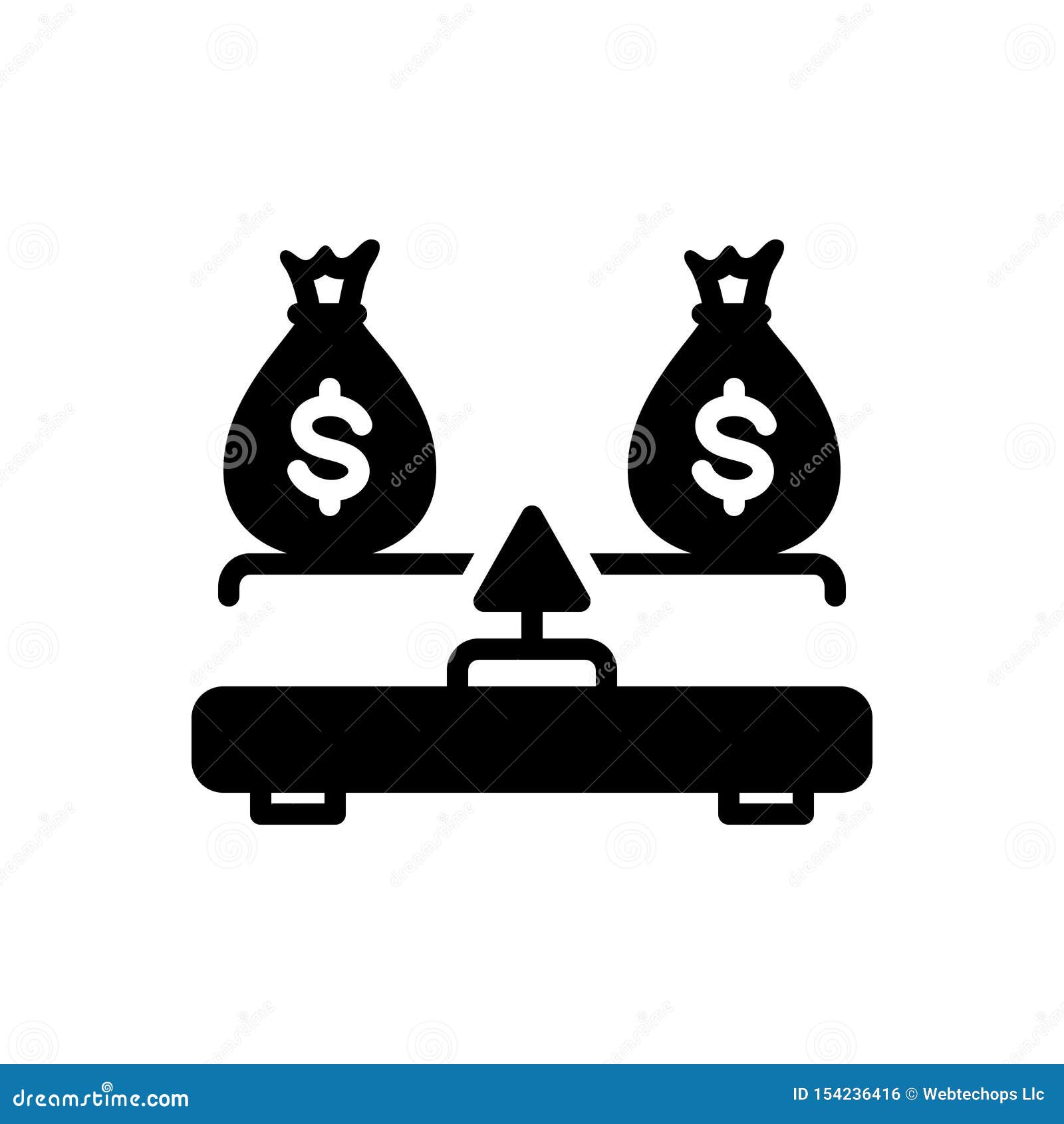 Black Solid Icon for Budget Balance, Scale and Measuring Stock Vector ...