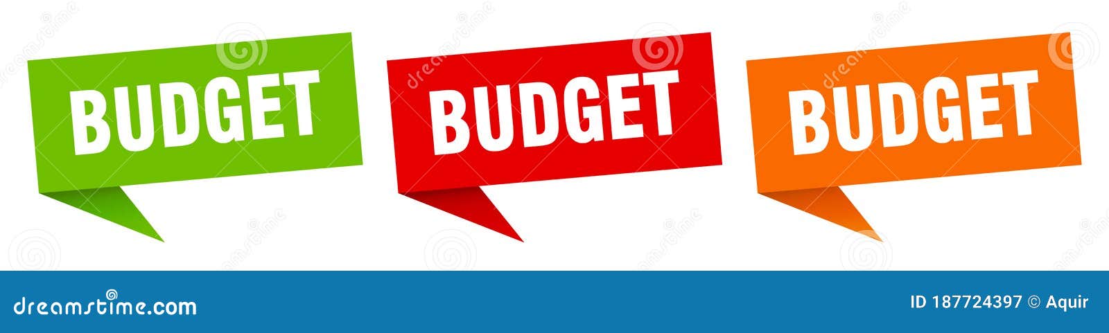 Budget Banner. Budget Speech Bubble Label Set Stock Vector ...