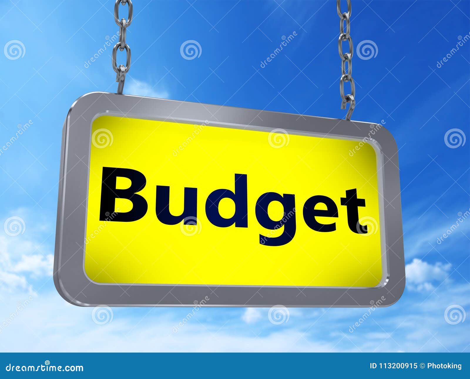 Budget on billboard stock illustration. Illustration of monitor - 113200915