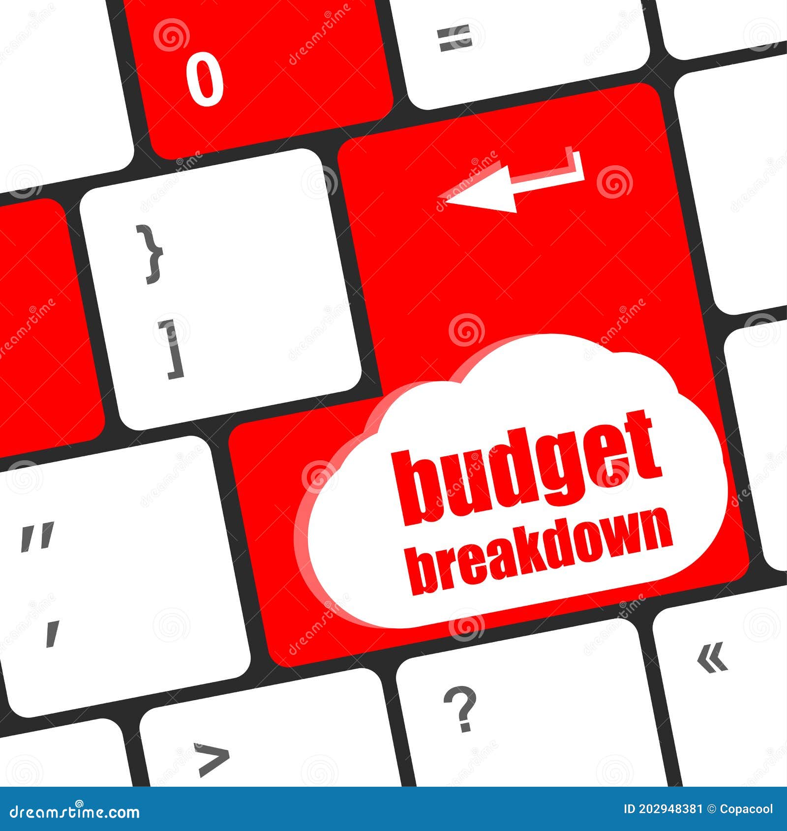 Budget Breakdown Words on Computer Pc Keyboard Stock Illustration ...