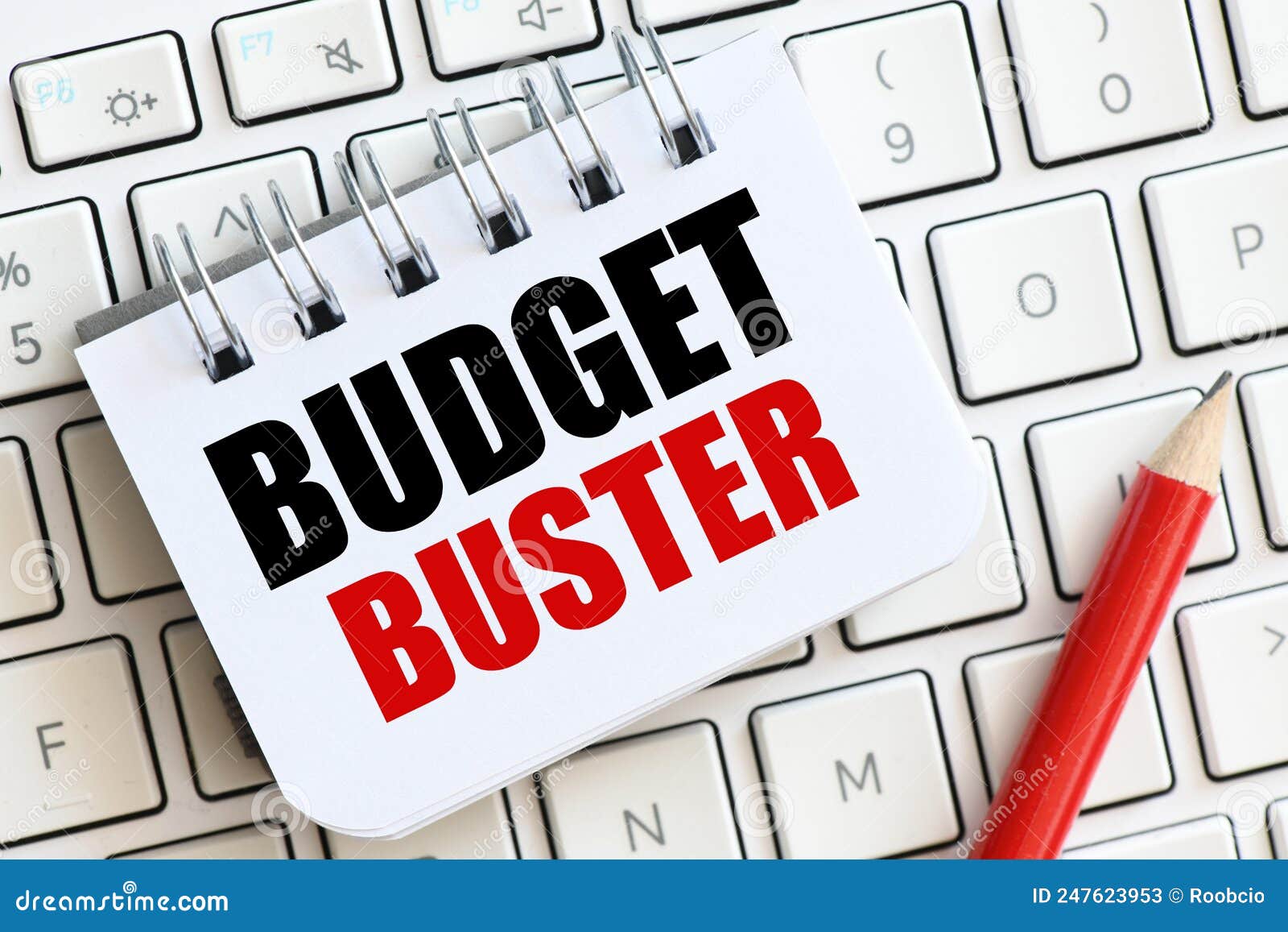 BUDGET BUSTER Words in a Small Notebook Stock Image - Image of ...