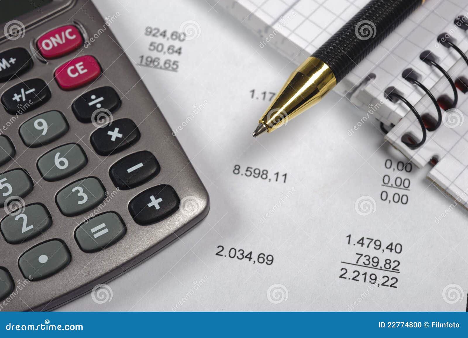 Budget calculation stock photo. Image of calculator, exchange - 22774800