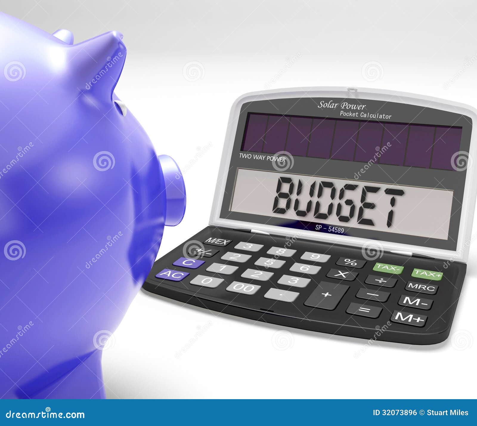Budget Calculator Shows Spending and Costs Management Stock ...