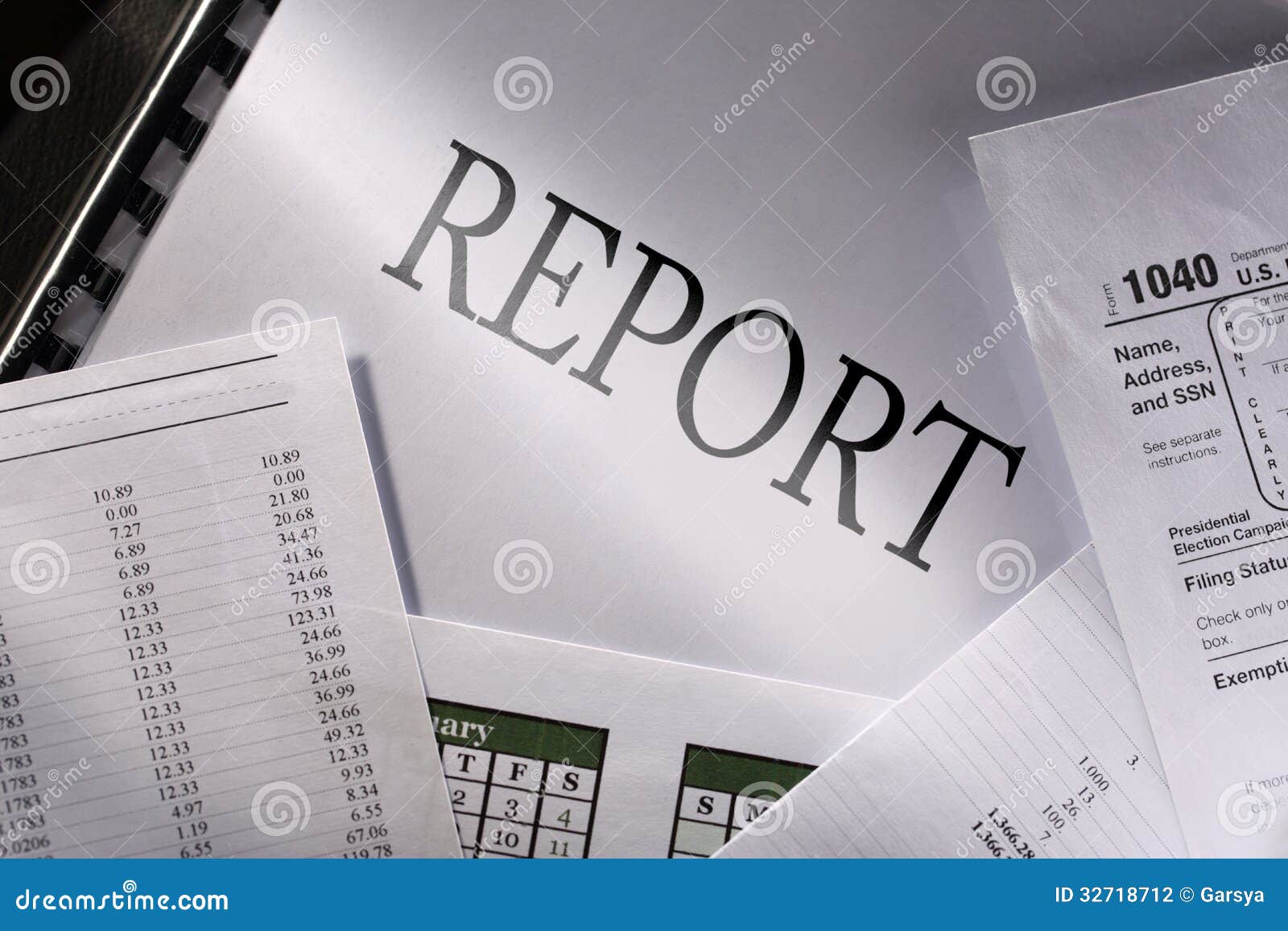 Budget, Calendar and Report Stock Photo - Image of finance, list: 32718712