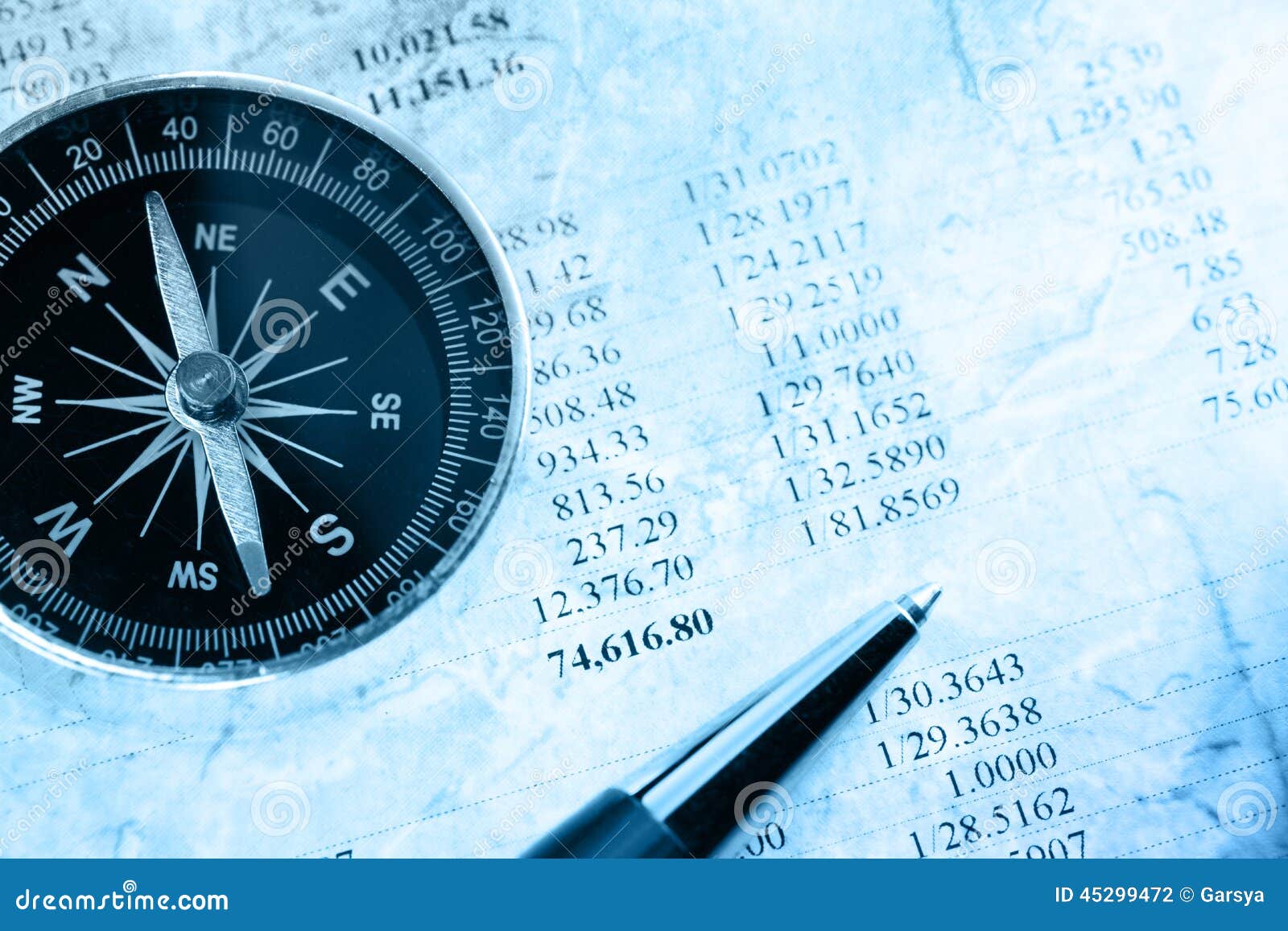Budget, compass and pen stock photo. Image of number - 45299472