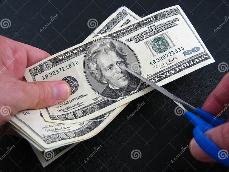 Budget cut stock image. Image of green, cash, dollars, notes - 451707
