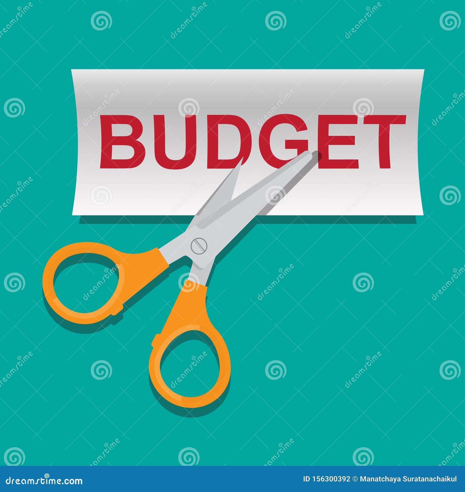 Budget Cut Concept Vector Illustration. Stock Illustration ...