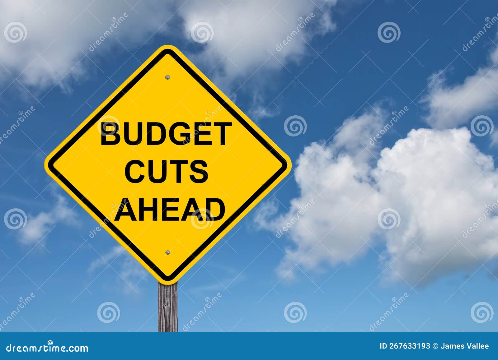 Budget Cuts Ahead Warning Sign Stock Image - Image of reduction, reduce ...