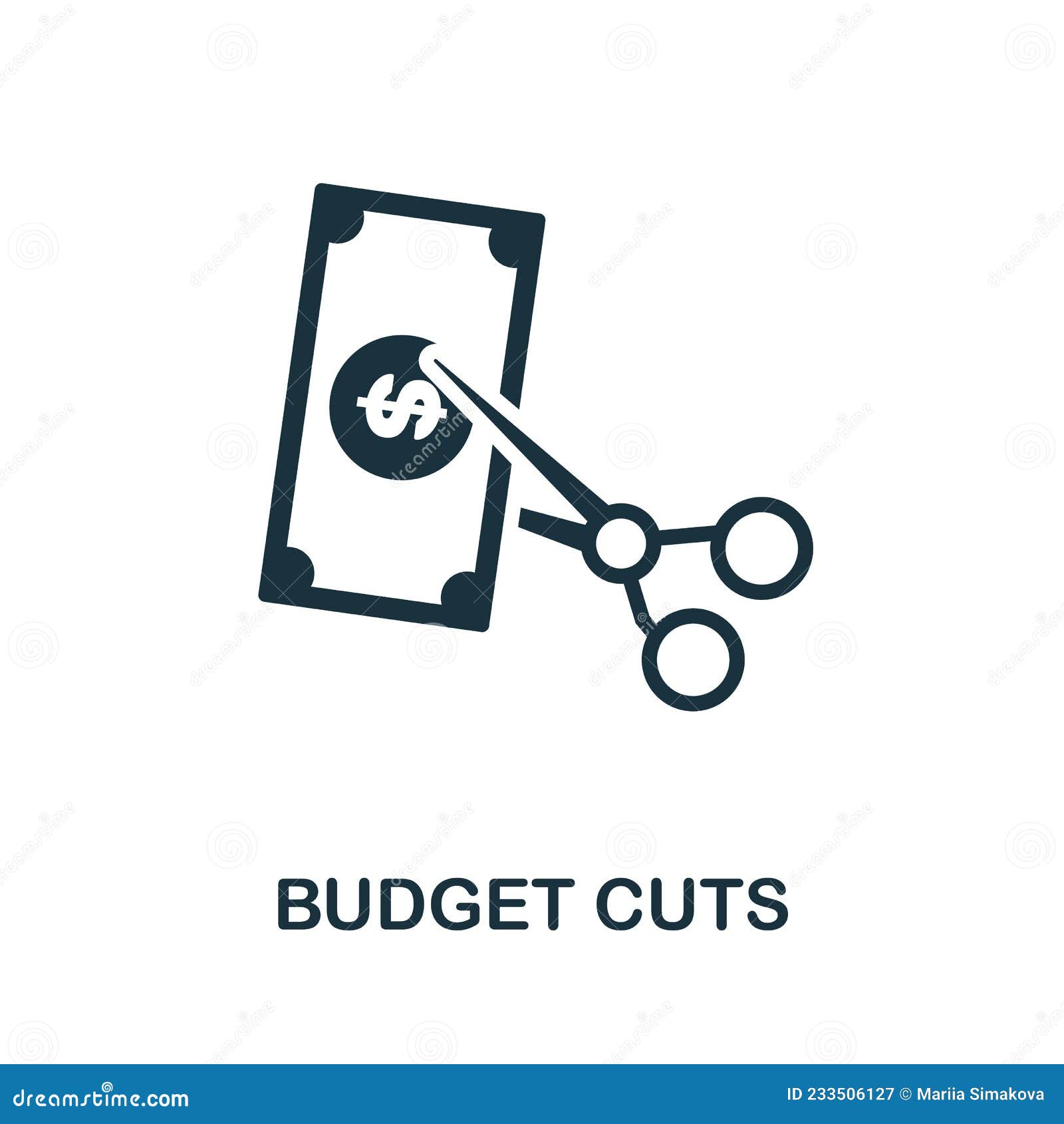 Budget Cuts Icon. Monochrome Sign from Project Development Collection ...