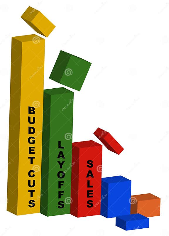 Budget Cuts Layoffs Low Sales Stock Vector - Illustration of finance ...